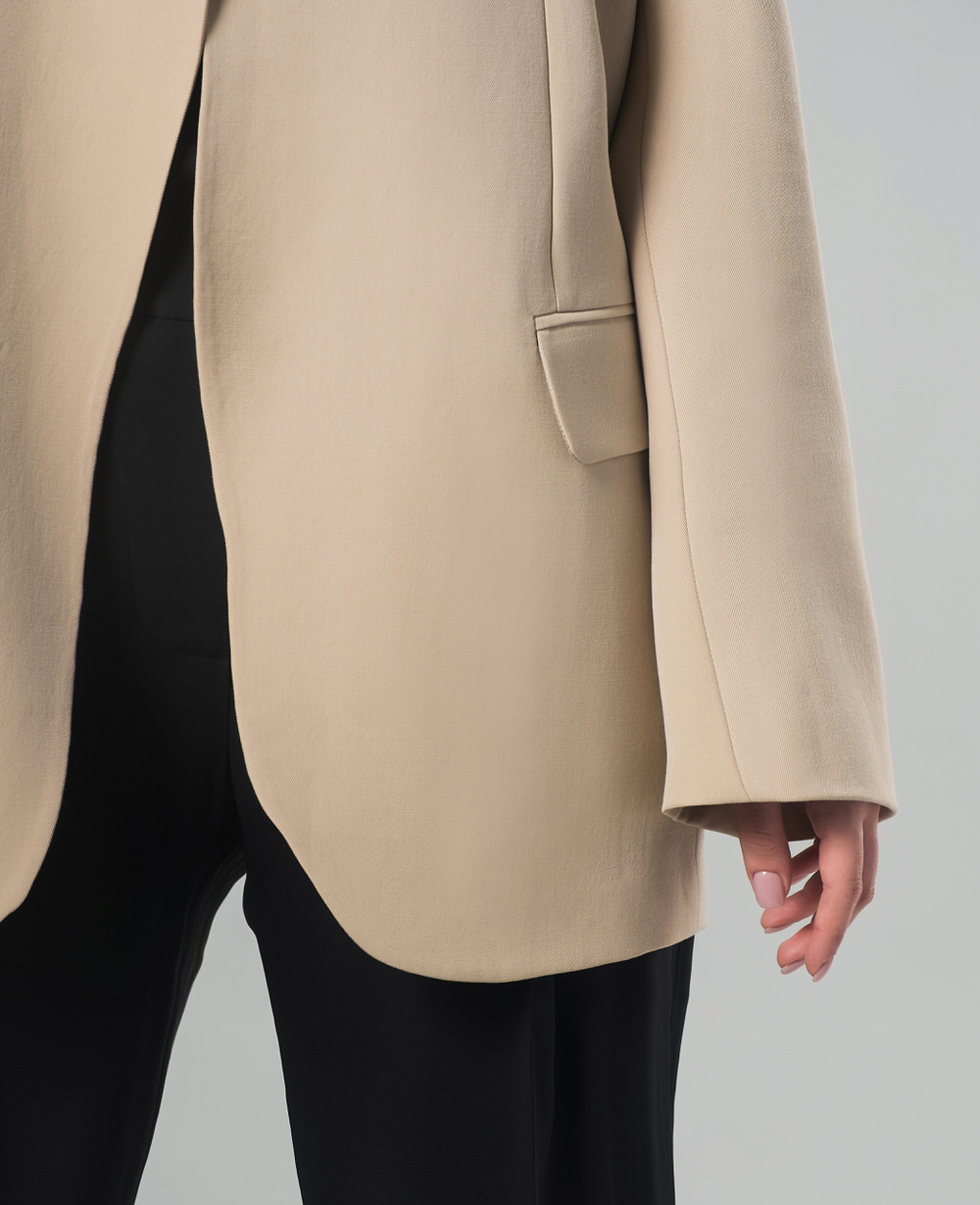 Beige wool jacket, - minimalist elegance - T&N Couture
